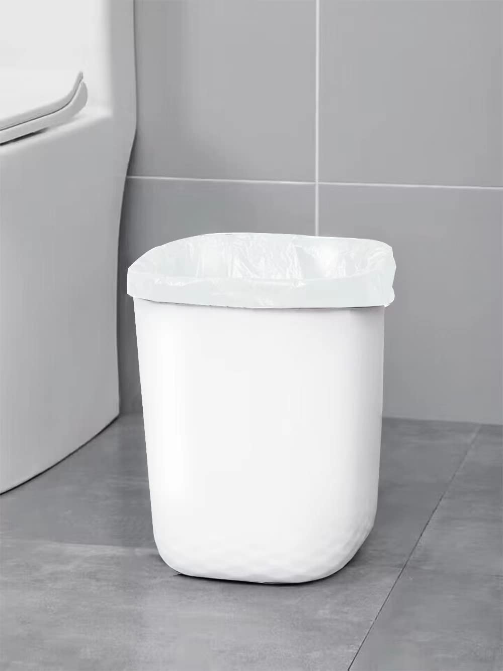 Diyalor Small Trash Can for Bathroom with 60 Trash Bags,2.3 Gallon Bathroom Garbage Can Wastebasket (1, White)