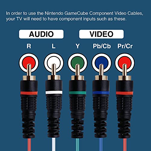 Kacenray Component Cable for Gamecube Running GCVideo Lite Software Component Video 5RCA YPbPr Cable for NGC Nintendo Gamecube with Digital AV Output
