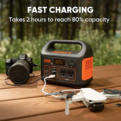 Jackery Portable Power Station Explorer 300, 293Wh Backup Lithium Battery, 110V/300W Pure Sine Wave AC Outlet, Solar Generator (Solar Panel Not Included) for Outdoors Camping Travel Hunting Blackout