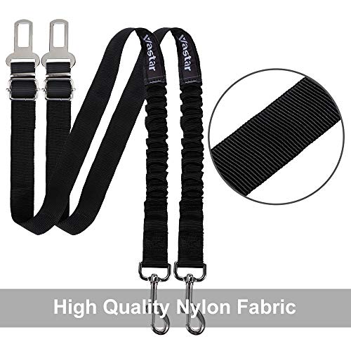 Vastar Dog Seat Belt Harness, 2 Packs Pet Dog Seat Belt Leash Adjustable Dog Cat Safety Leads Harness, Vehicle Car Seatbelt Harness for Pets with Elastic Nylon Bungee Buffer for Shock Attenuation