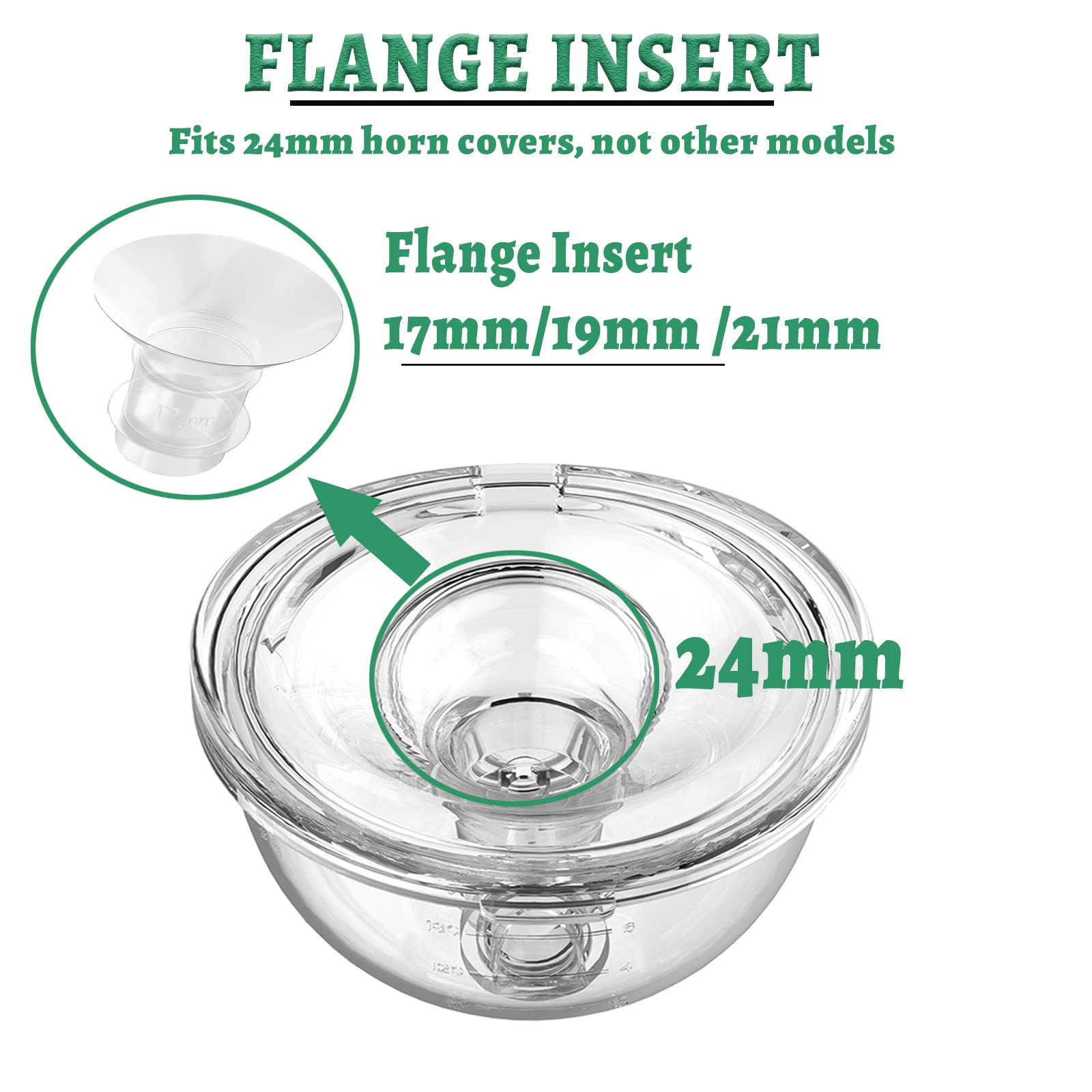 bliblo 6pcs Flange Insert 17mm, Compatible with TSRETE/Bellababy/Lansinoh/momcozy S9/S12/S9pro/S12pro,Wearable Breast Pump Shields/Flanges,Milk Collector 24mm Universal (17mm)