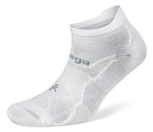 Balega Hidden Dry Moisture Wicking Performance No Show Athletic Running Socks for Men and Women (1 Pair),White, Large, New White