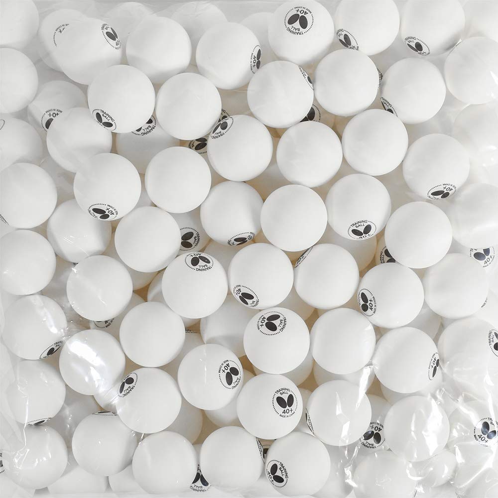 Butterfly 40+ Training Table Tennis Ball - White, 40mm Training Balls - Box of 120 - 40+ Training Balls are Comparable to a Three-Star Ball