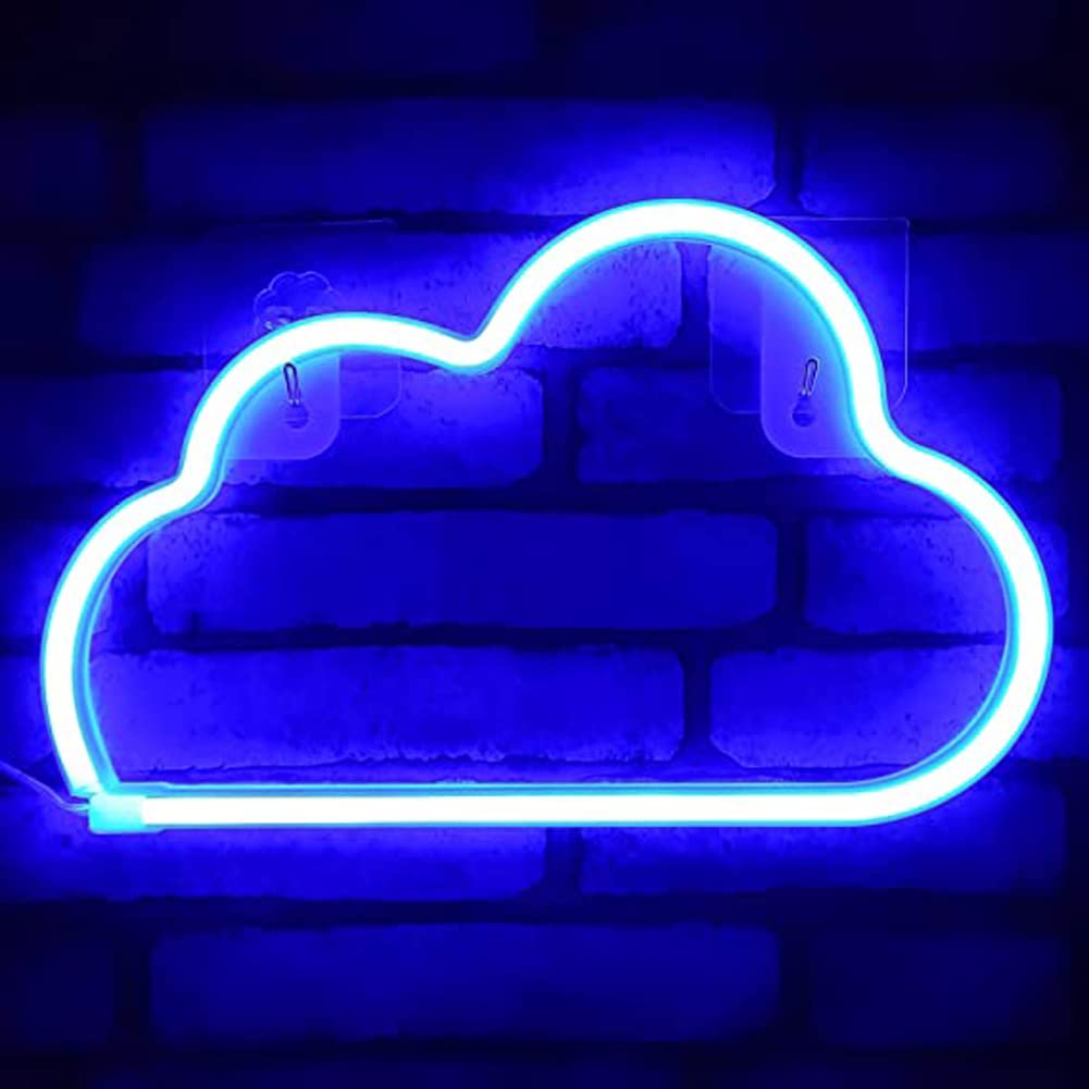 Blue Cloud Neon Sign LED Marquee Sign Light Battery or USB Powerd Neon Nightlight Light up Cloud Lamp for Kids Room Decor