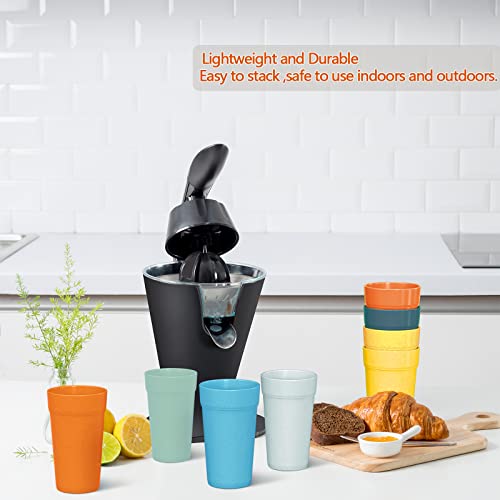 Homestockplus 【Set of 8】 20 Oz Tumbler Cups,Unbreakable Drinking Cups Microwave and Dishwasher Safe BPA Free E-Co Friendly Reusable Cup For Smoothies,Water