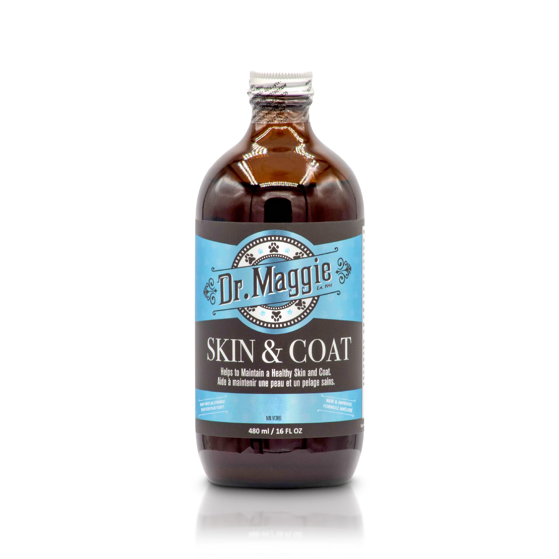 Dr. Maggie Skin and Coat | Omega 3 Supplement with Fish Oil, Flax, and Olive Oil | 480 ml