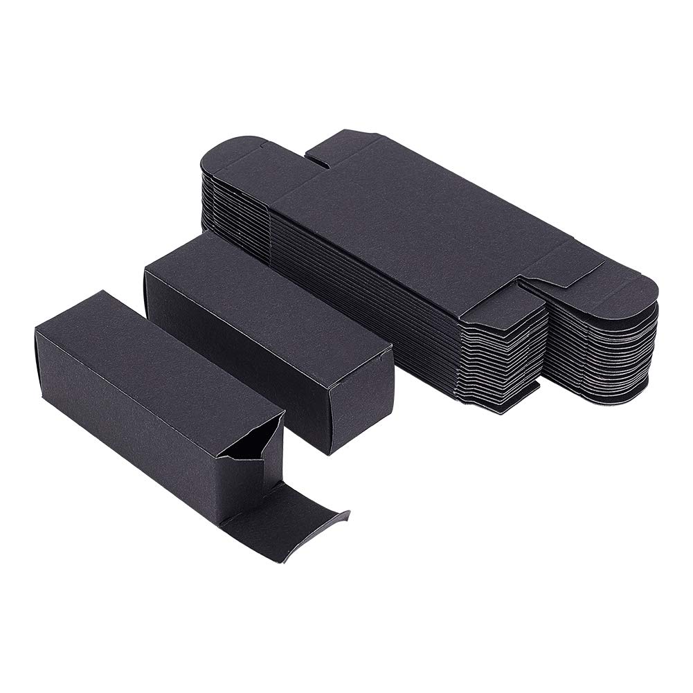 BENECREAT 50 Pack 3.5x1x1 inch Black Kraft Paper Lipstick Box Lip Balm Kraft Box for Birthday Festival, Wedding Valentine's Day, Festival Gift Packaging