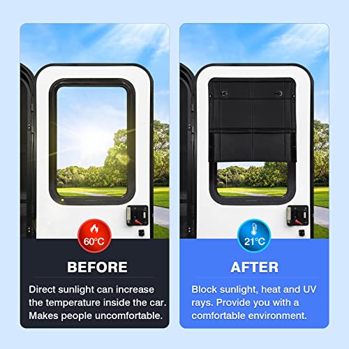 KUST Compatible with RV Door Sunshade Foldable Side Door Window Shade Cover Privacy Camping Travelāfor Most RV Interior Door 15.74 x 24.8