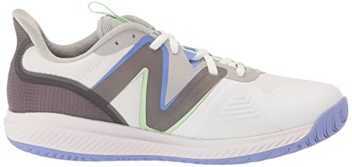 New Balance Women's 796 V3 Hard Court Tennis Shoe, Nb White/Castlerock/Vibrant Violet, 9 Wide US
