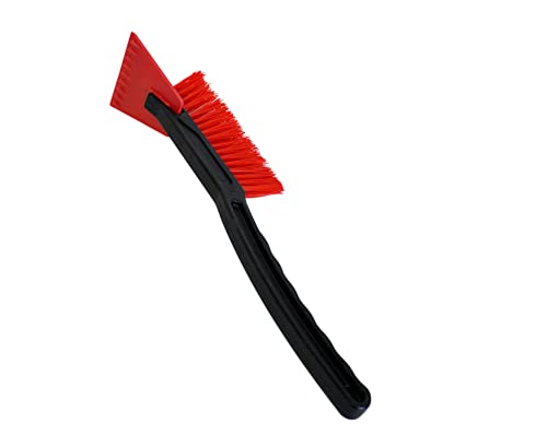 Dependable Industries inc. Essentials Set of 2 Auto Snow Brush Scraper Combo 17" Long Unbreakable ABS Handle for Cars, Trucks, SUVs
