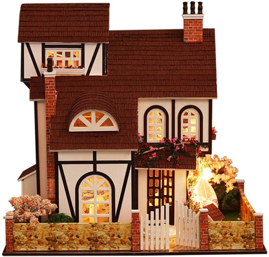 DIY Miniature Dollhouse Kit with Music Box Rylai 3D Puzzle Challenge for Adult Kids (Flower Town)