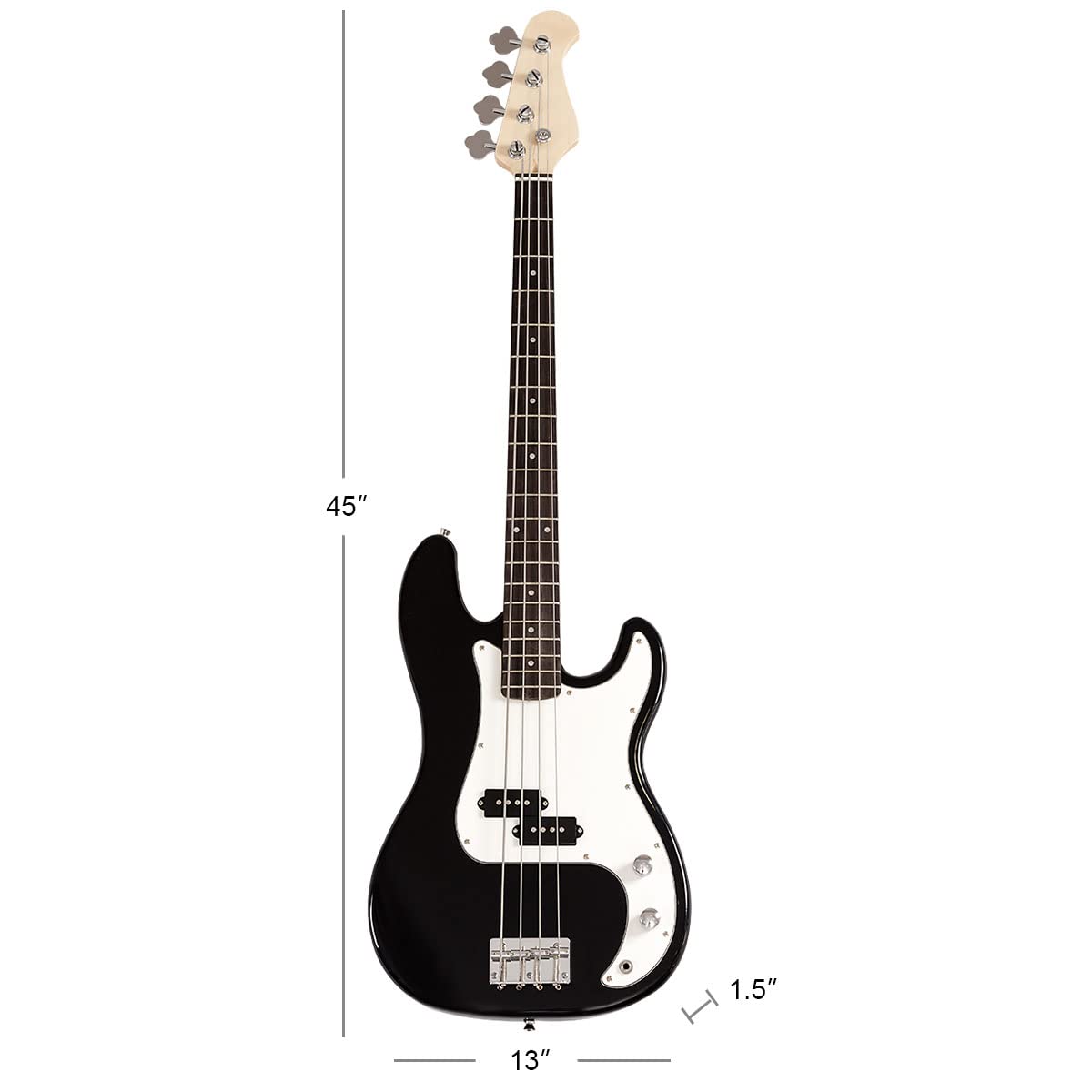 Goplus Electric Bass Guitar Full Size 4 String with Strap Guitar Bag Amp Cord (Black Bass 4 Straps)