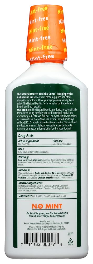 The Natural Dentist Daily Antigingivitis Mouth Rinse, Orange Zest - 16.9 oz - 2 pk