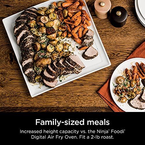 Ninja SP301 Dual Heat Air Fry Countertop 13-in-1 Oven with Extended Height, XL Capacity, Flip Up & Away Capability for Storage Space, Silver (RENEWED)