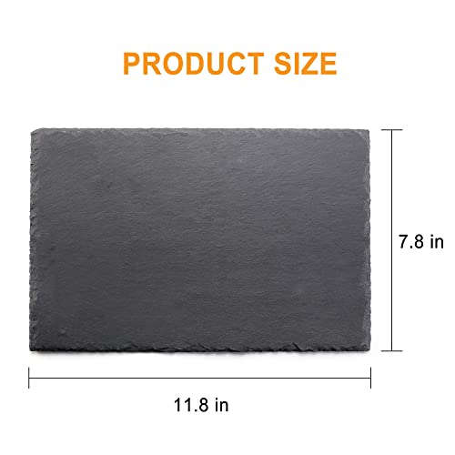 Filhome Reptile Basking Platform, Tortoise Habitat Rock Plate Slate Natural Rock Reptile Food Bowl Landscape Habitat Decor for Turtle Lizard Bearded Dragon Crested Gecko Snake(30 * 20cm)