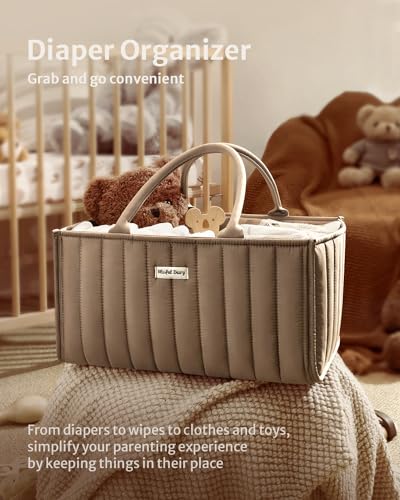 Blissful Diary Baby Diaper Caddy Organizer - Sage Green, Stylish, Portable, Organized, Practical