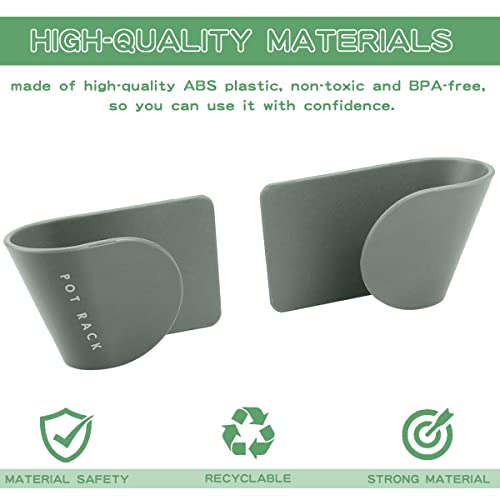 DOERDO 6 Pairs of Wall Mount Pot Lid Organizer, Cabinet Door Organizer Pot Hangers for Kitchen Wall Mount, Adjustable Lid Holder for Kitchen Wall (Dark Green)