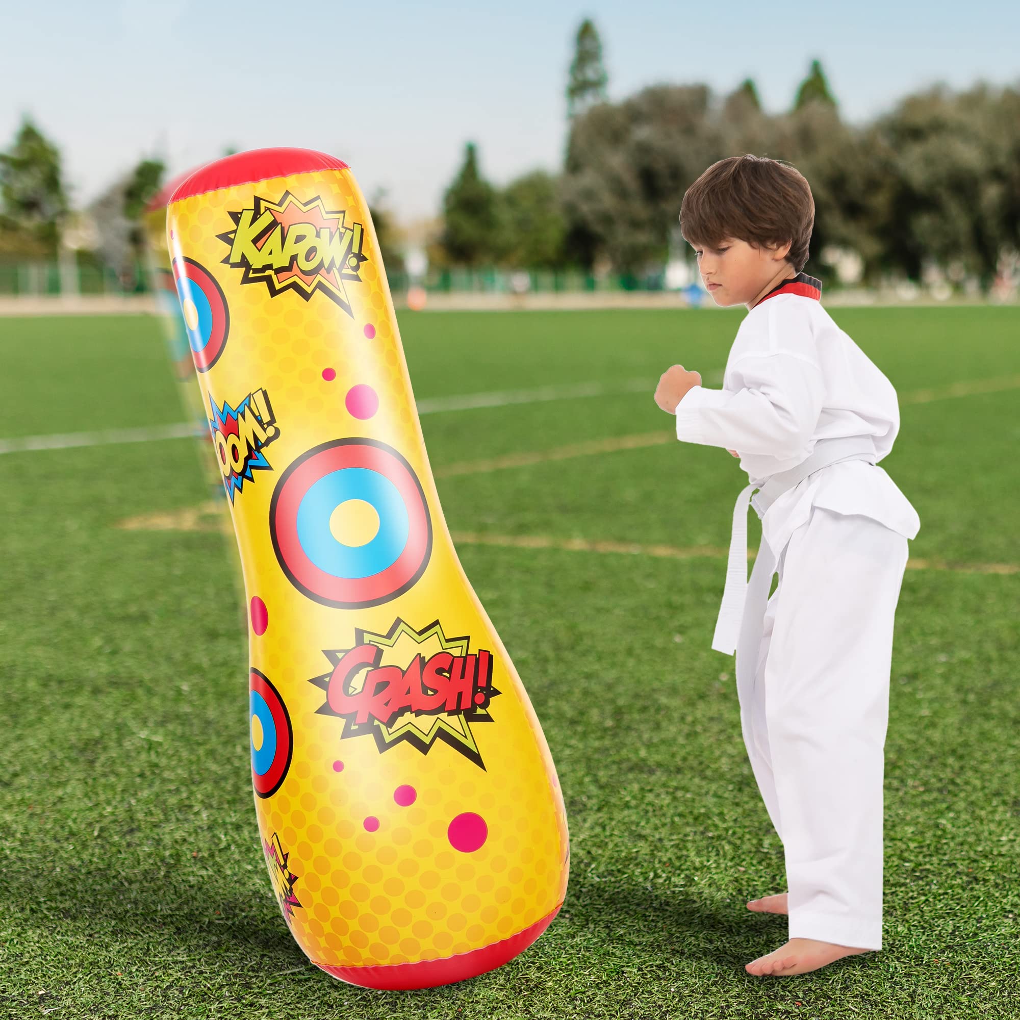 Inflatable Bopper, 47 Inches Kids Punching Bag with Bounce-Back Action, Inflatable Punching Bag for Kids Presents, Inflatable Toys for Kids