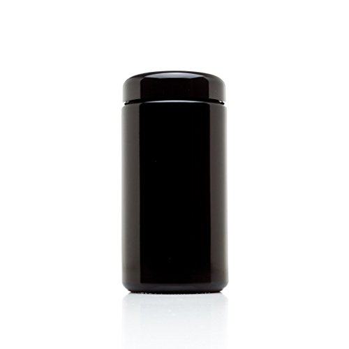 Infinity Jars 400 ml (13.53 fl oz) Black Ultraviolet Refillable Empty Glass Screw Top Jar