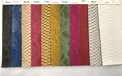 New Creations Fabric & Foam Inc, Faux Viper Snake Skin Vinyl-Faux Leather-3D Scales Fabric by The Yard, Black
