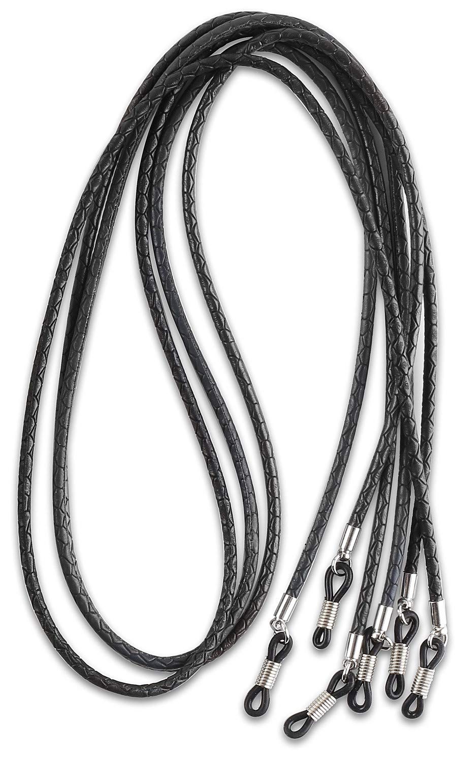 Avitron Elegant Eyeglass, Sunglass Strap-Chain- Retainer,Sports Band, 3 Black Pack PU Leather For Men Women By HANGIT