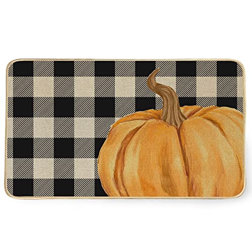 Fall Pumpkin Decorative Doormat 17 x 29 Inch, Thanksgiving Seasonal Autumn Harvest Vintage Door mat Rustic Yard Farmhouse Rugs for Indoor Outdoor Entrance Floor