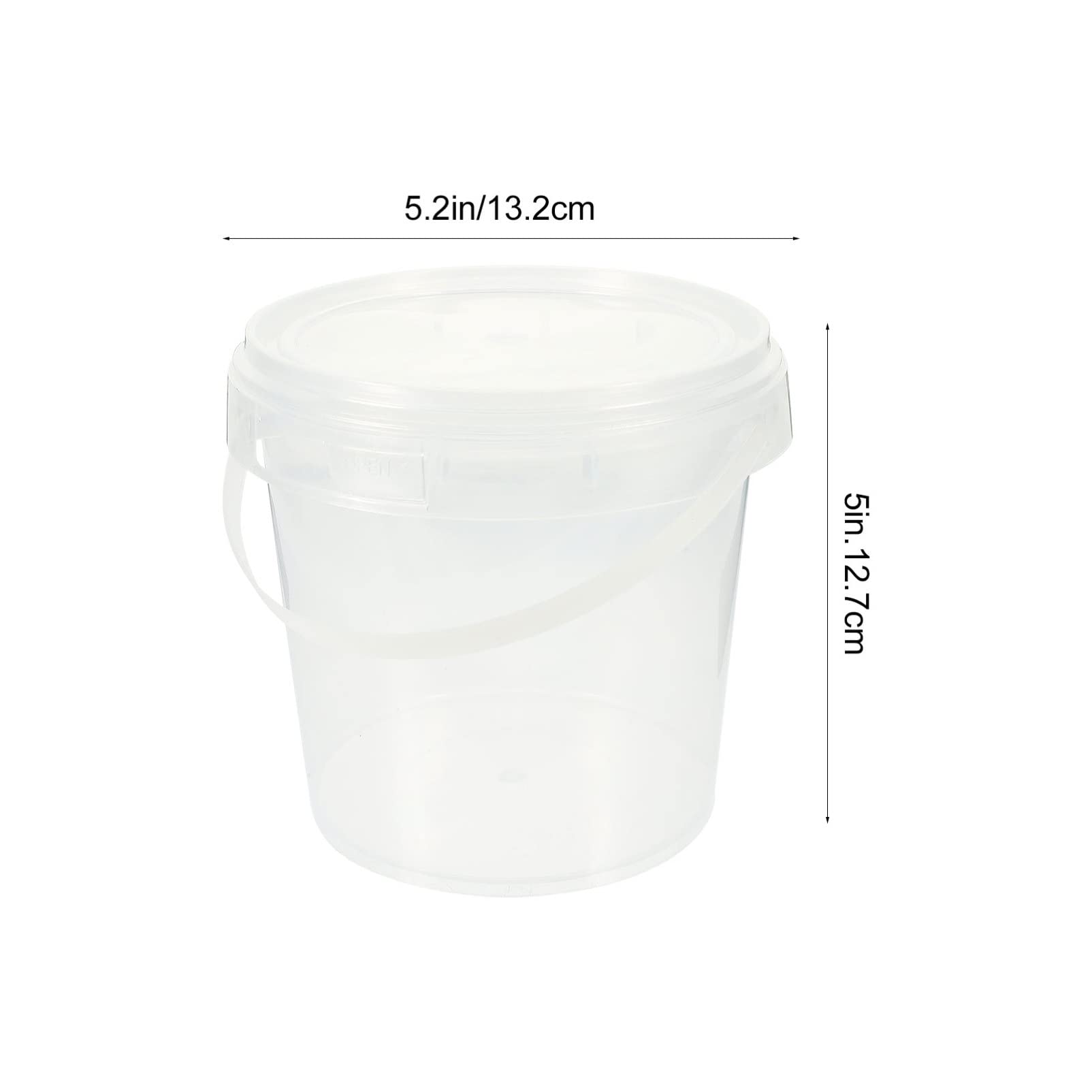 Clear Plastic Ice Cream Bucket: 10Pcs 1L Small Transparent Buckets with Lids Handles Reusable Food Container for Ice Cube Dry Fruits Nuts Grains
