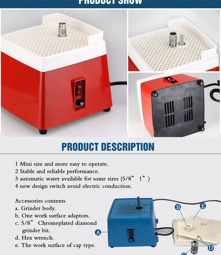 Glass Grinder Machine Ceramic Grinder Portable Power Stained Grinder Mini Griding Tool with Diamond Grinder Bit Portable Glass Grinder