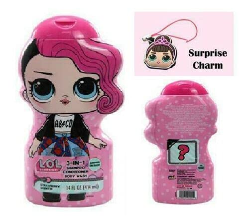 L.O.L. 3-in-1 Body Wash, Shampoo & Conditioner (14 fl oz) - Strawberry Scented with Surprise on Back!