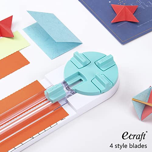 Ecraft Paper Trimmer Replacement Blades Use for 4 Style Multi-Function Scrapbooking Tool with Dial Blades of Wave Paper Cutter Blade Refills Mint Green (4 Pack)