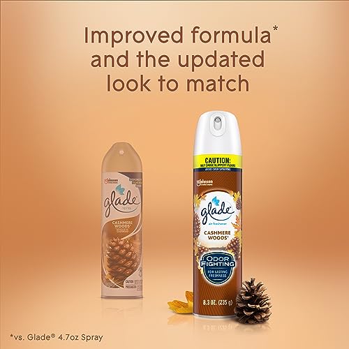 Glade Air Freshener Odor Fighting Room Spray, Cashmere Woods, 8.3 oz