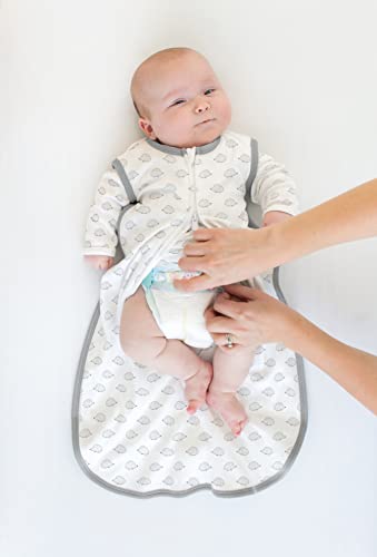 SwaddleDesigns Baby Sleep Sack 0-6 months, Cotton Knit Wearable Blanket with 2-way Zipper, Non-Weighted Sleeping Sack for Safer Sleep, Tiny Hedgehogs, Small