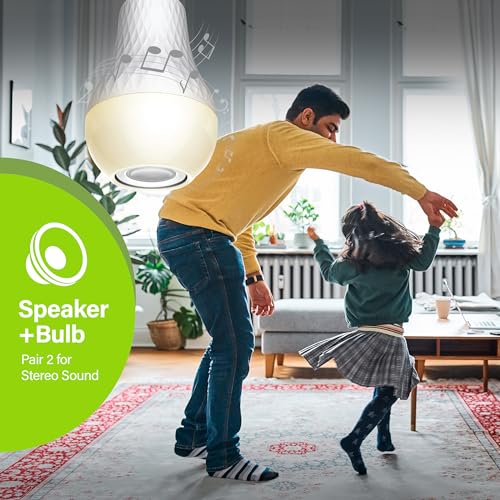 Feit Electric A19 LED Speaker Light Bulb, 60W Equivalent Built-in Speaker IntelliBulb, E26 Medium Base, 750 Lumens, 3000K Bright White - BTOM60830LEDI