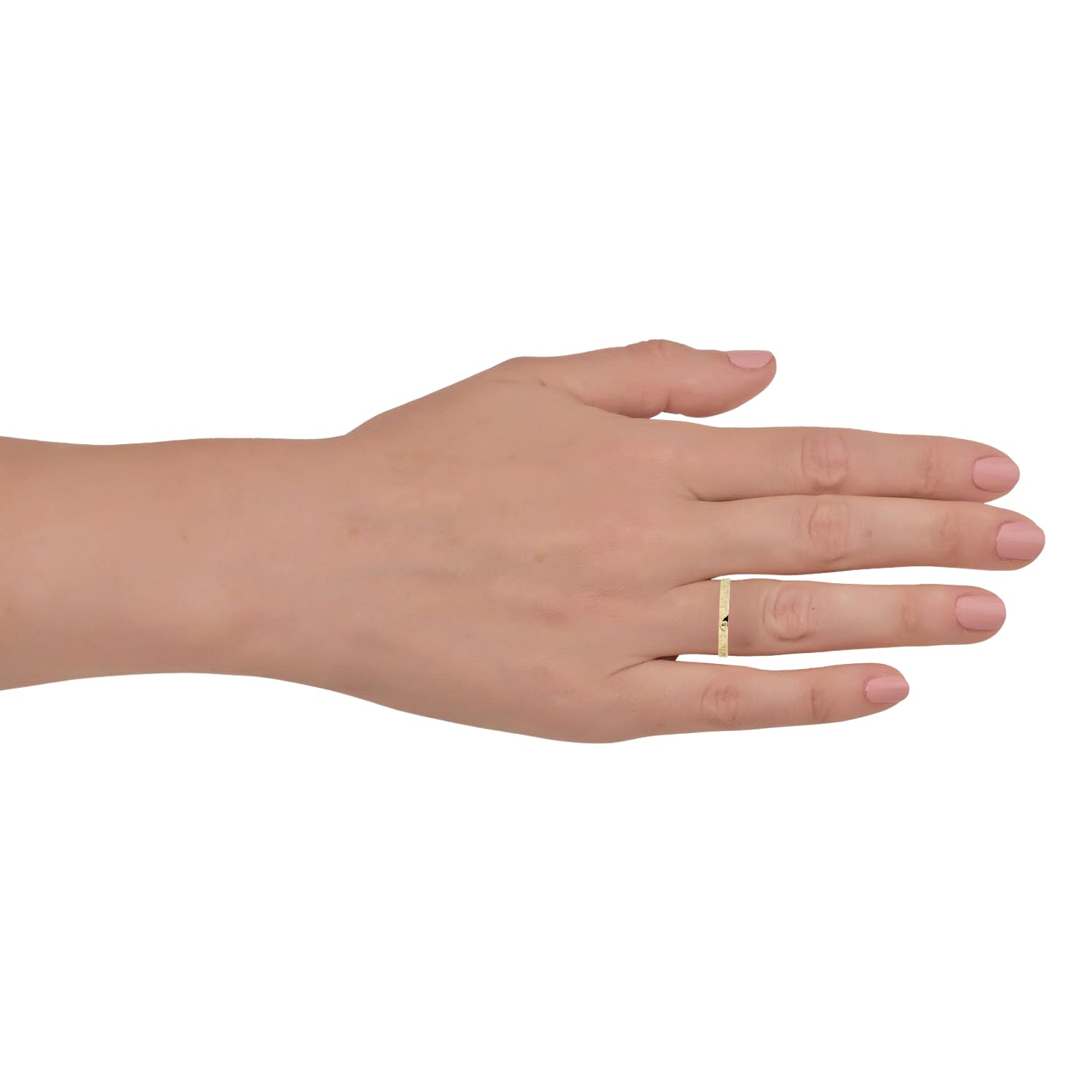AVORA 10K Yellow Gold Faceted Hearts Stackable Ring - Size 3
