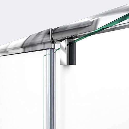 DreamLine Flex 34 in. D x 60 in. W x 76 3/4 in. H Semi-Frameless Shower Door in Brushed Nickel with Right Drain Base and Backwalls, DL-6229R-04