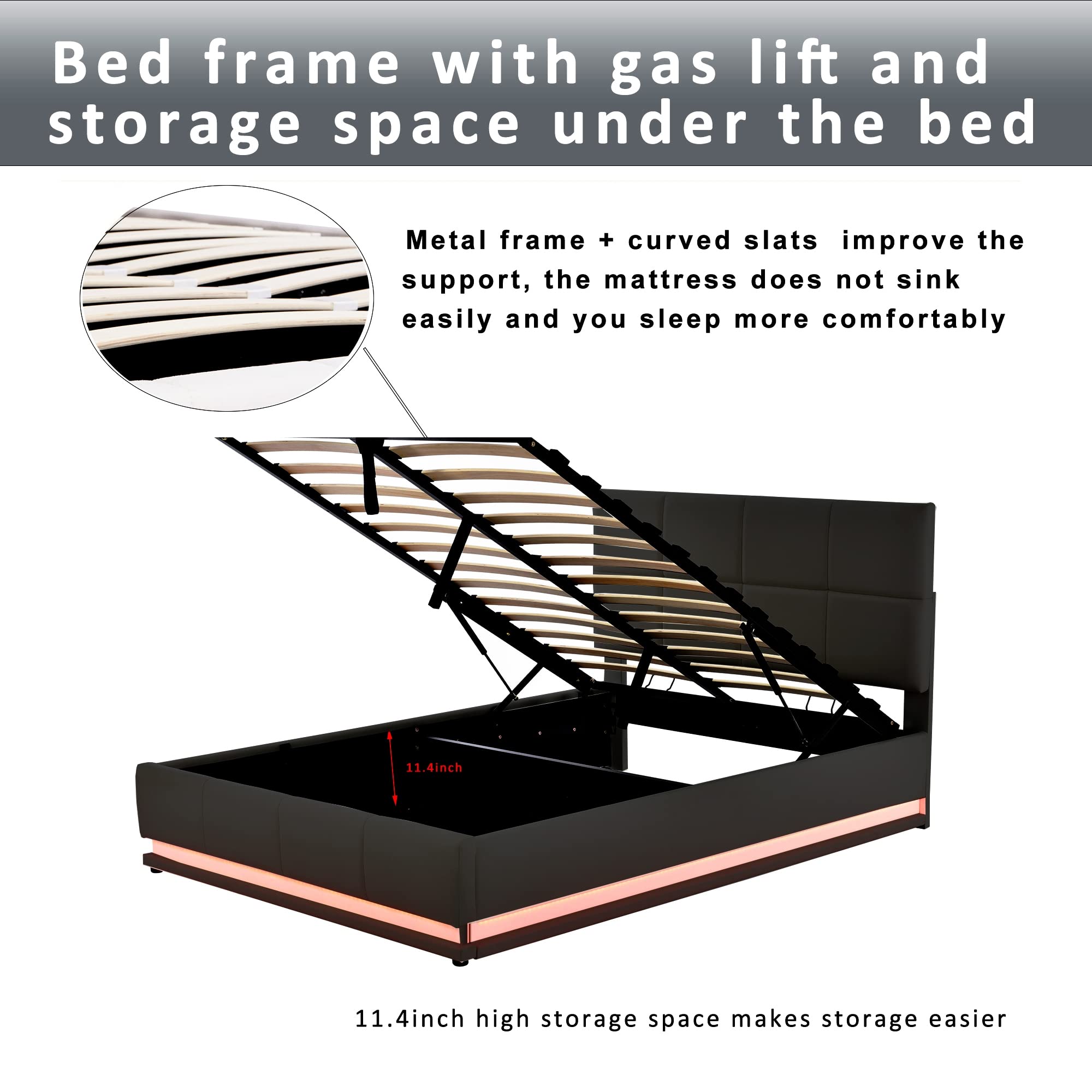 Harper & Bright Designs Queen Platform Bed with Lift Up Storage,Velvet Upholstered Queen Storage Bed Frame with Headboard & Slats Support,No Box Spring Needed,Beige