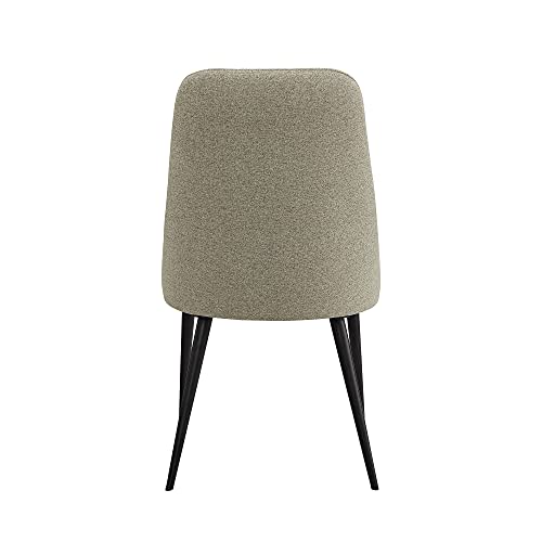 Ball & Cast Modern Kitchen Chair Upholstered Dining Chairs, Desk Chair Side Chair with Metal Legs, Brown Grey Set of 2