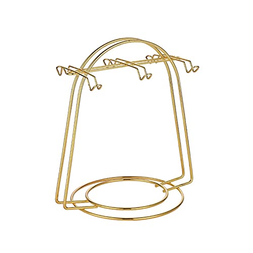 ikasus Coffee Cup Holder, 6 Cups Metal Cup Holder Stand, Gold Nordic Home Kitchen Tabletop Coffee Mug Holder, Drinkware Storage Organizer Rack for Kitchen Tea Cups Type B