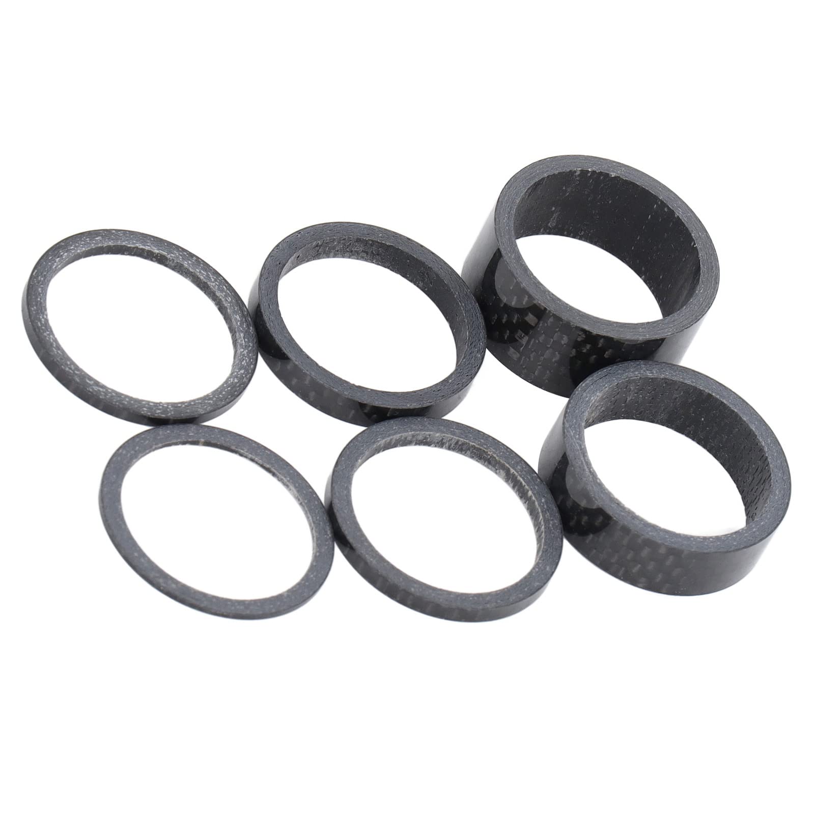 BuyWeek Bike Headset Spacer, 28.6mm Bicycle Front Fork Stem Spacer Carbon Fiber Bike Handlebar Headset Spacers Road Bike Accessories