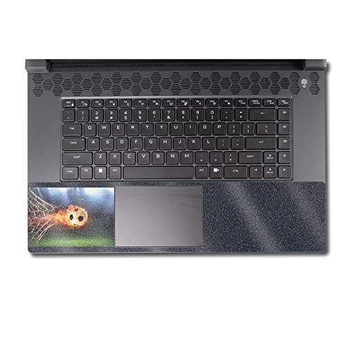 MightySkins Glossy Glitter Skin Compatible with Alienware M17 R5 (2022) Full Wrap Kit - Flaming Soccer Ball | Protective, Durable High-Gloss Glitter Finish | Easy to Apply | Made in The USA