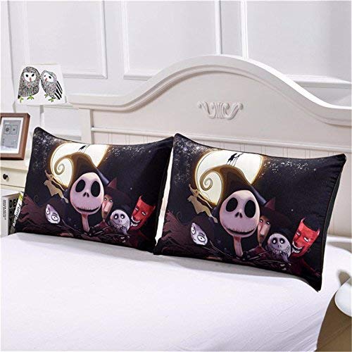Felu Bedding Duvet Cover Set of Kids, The Nightmare Before Christmas Pattern Comforter Cover Set with 1 Duvet Cover and 1 Pillowcases (Twin Size)
