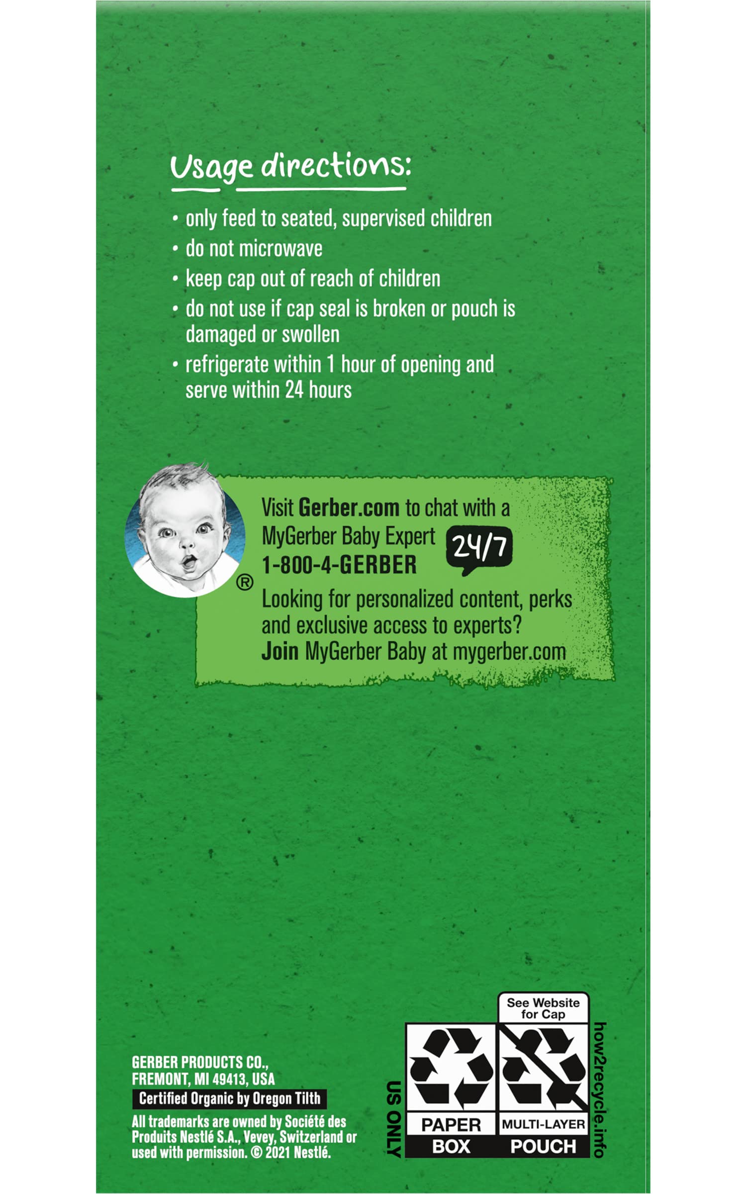 Gerber Organic for Toddler Plant-Tastic Pouches Variety Pack (6 CT (Pack of 1), Banana Berry)