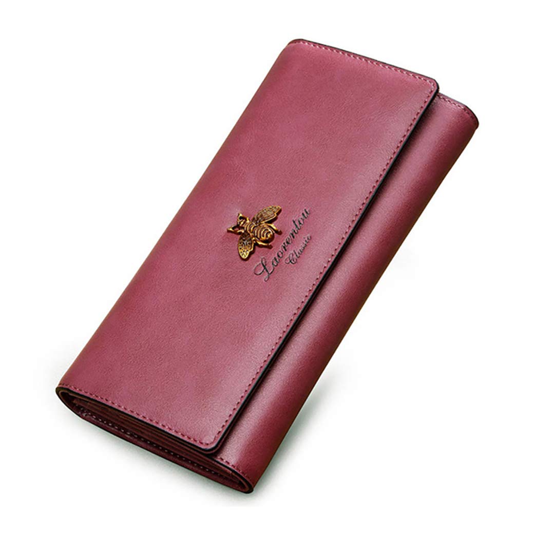 LAORENTOU Clearance Bifold Wallet Women Leather Clutch Purses Checkbook Card Wallets for Women Lady Wallet Zip Around Wallet