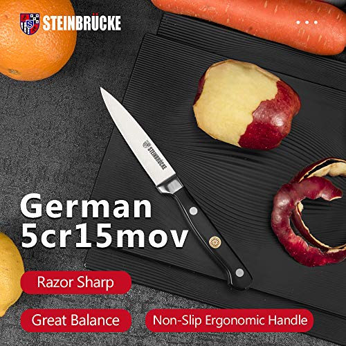 Gioventù Paring Knife 4 inch - Small Kitchen Knife Forged from German Stainless Steel 5Cr15Mov (HRC58), Full Tang, Sharp Paring Knife for Cutting, Peeling, Slicing Fruits and Vegetables