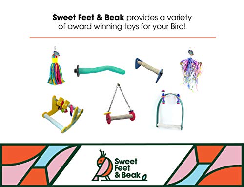 Sweet Feet and Beak Comfort Grip Safety Perch for Bird Cages - Patented Pumice Perch for Birds to Keep Nails and Beaks in Top Condition - Safe Easy to Install Bird Cage Accessories - M 8.5"