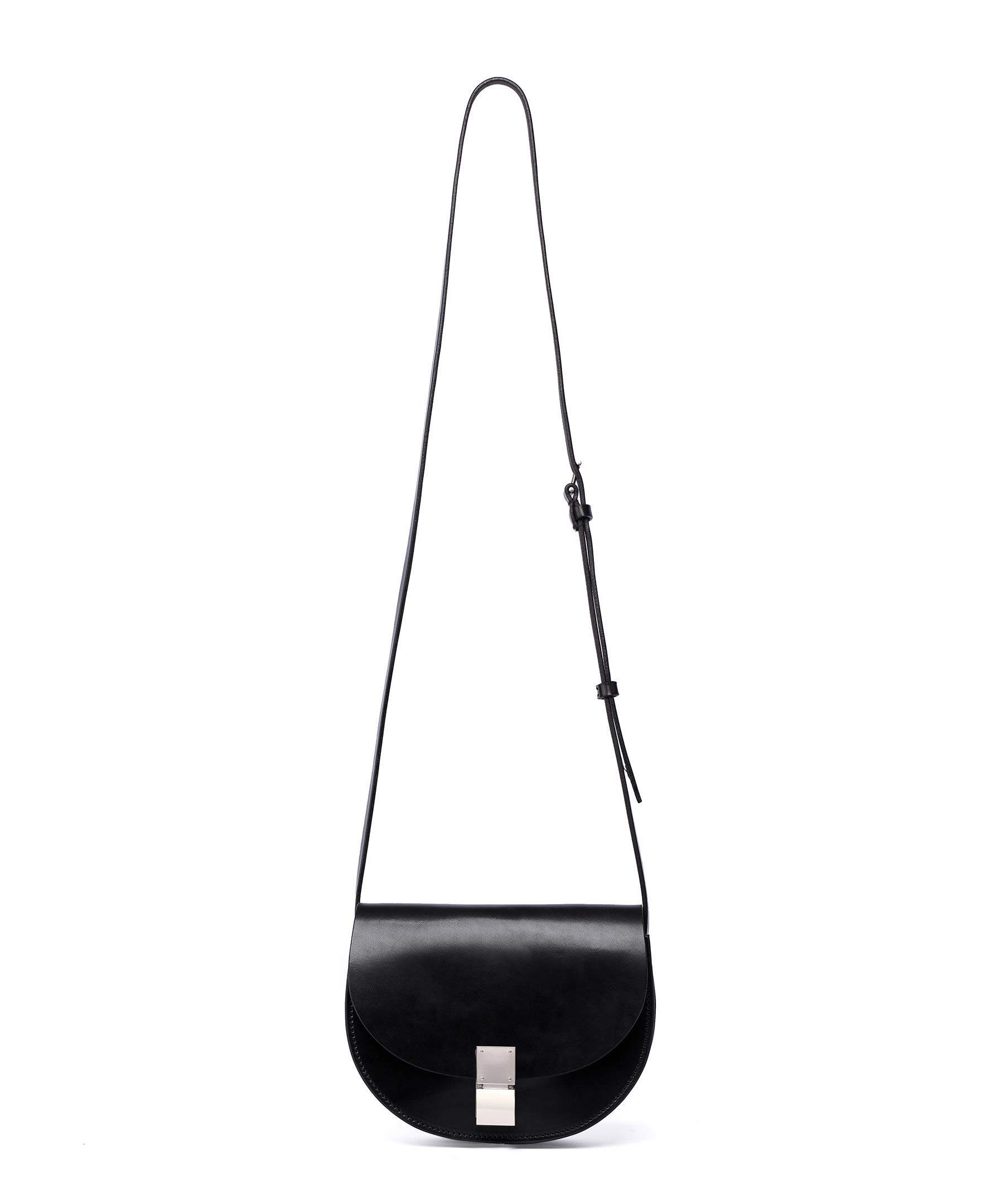 OLD TREND Genuine Leather Bay Clam Crossbody Bag (Black)