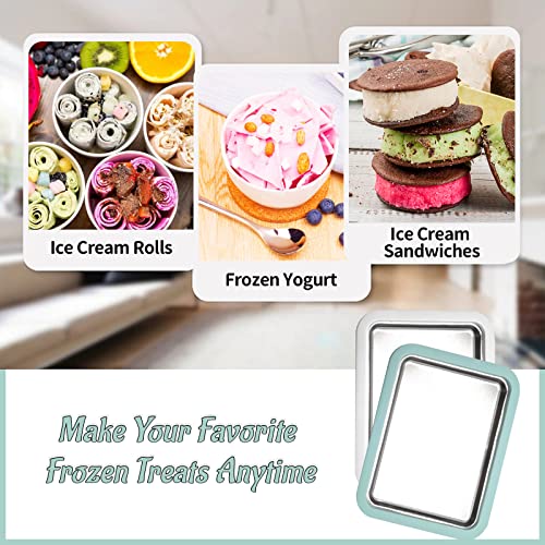 Instant Ice Cream Maker, Rolled Ice Cream Maker, Instant Gelato Pan/Roll, Homemade DIY Ice Cream for Fun Parent-Child Activities for Families White