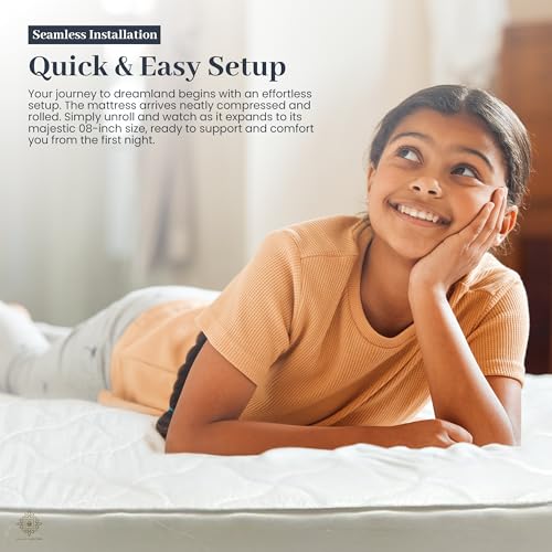 Twin Size Mattress - 8 Inch Cool High Density Comfort Foam Mattress with Breathable Organic Cotton Cover - Medium Firm - Rolled in a Box - Oliver & Smith