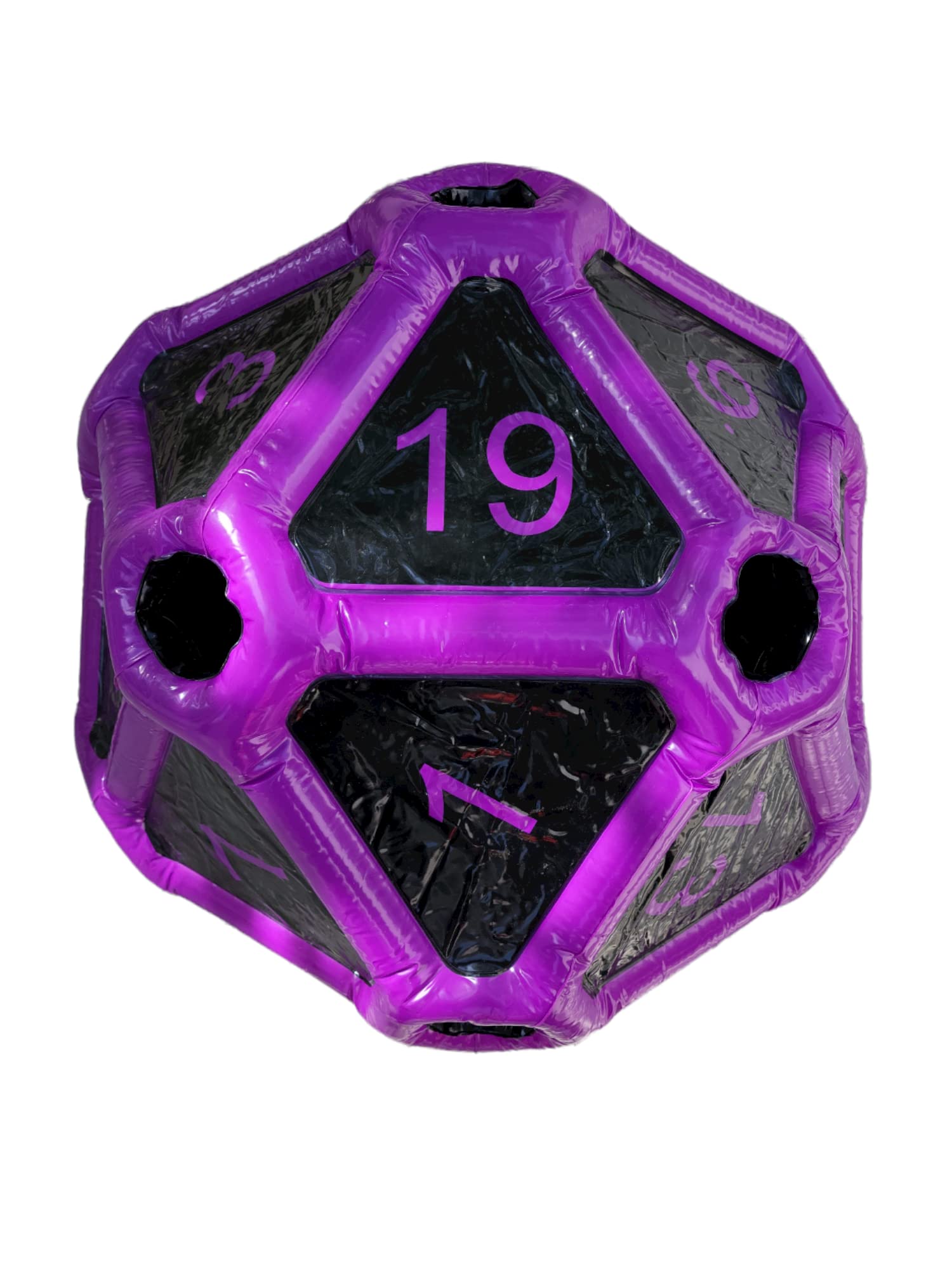 Large D20 Dice Inflatable Extra Large Giant Gaming DND Tabletop RPG Roleplaying Dungeons and Dragons (Black and Purple)