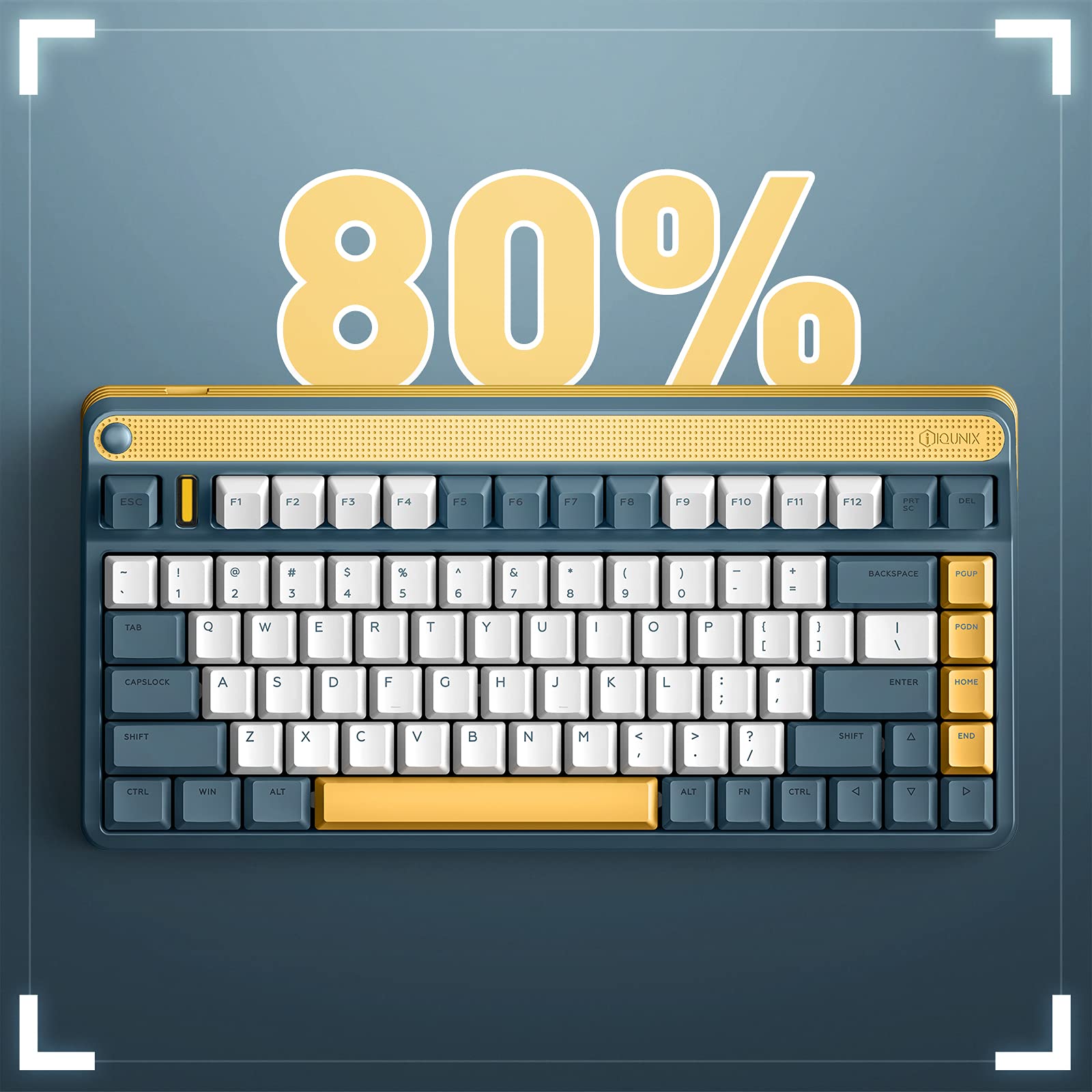 iQunix A80 Gaming Keyboard, 2.4G Wireless Mechanical Keyboard with Cherry MX Red Switch, Compact 83 Keys RGB LED Backlit Hot Swappable Keyboard for Windows/Mac/Android/iOS